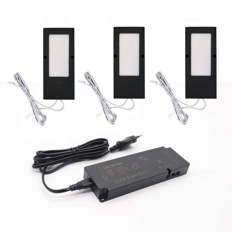Kit de 3 spots led rectangulaire 12V - SC LIGHTING | FOBI